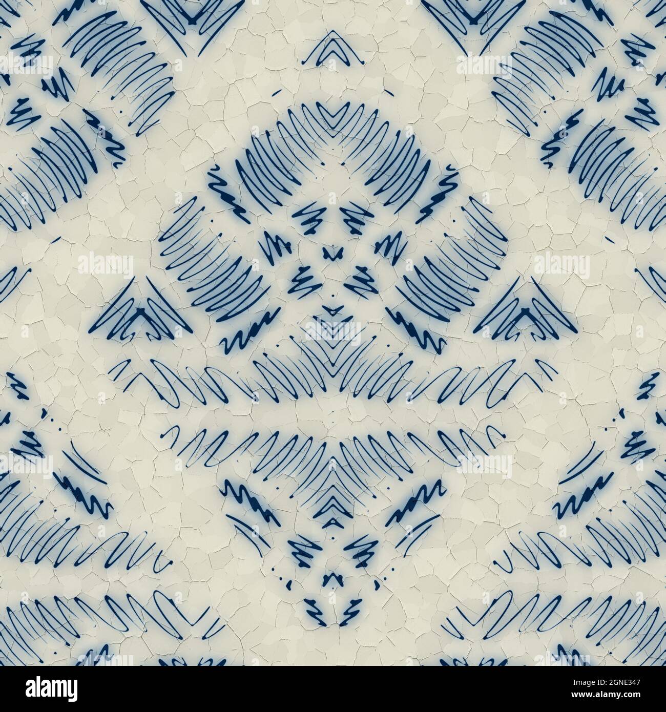 Seamless blue and white ceramic tile ornate damask pattern for surface ...