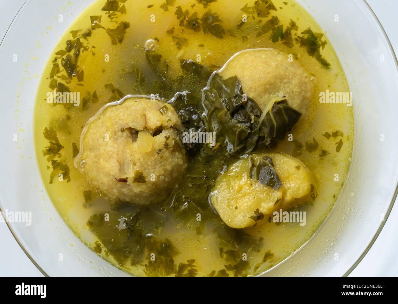 Bowl of Kubbeh Hamusta a traditional Iraqi-Jewish soup containing meat ...