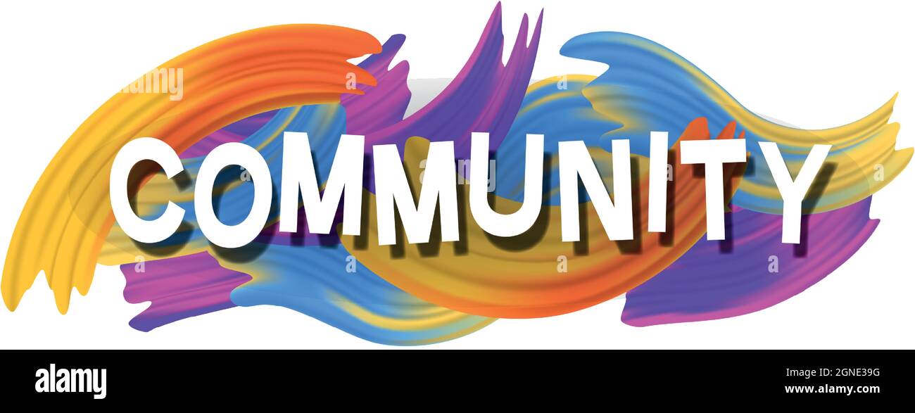 Stylish bright creative COMMUNITY text on white background - Vector ...