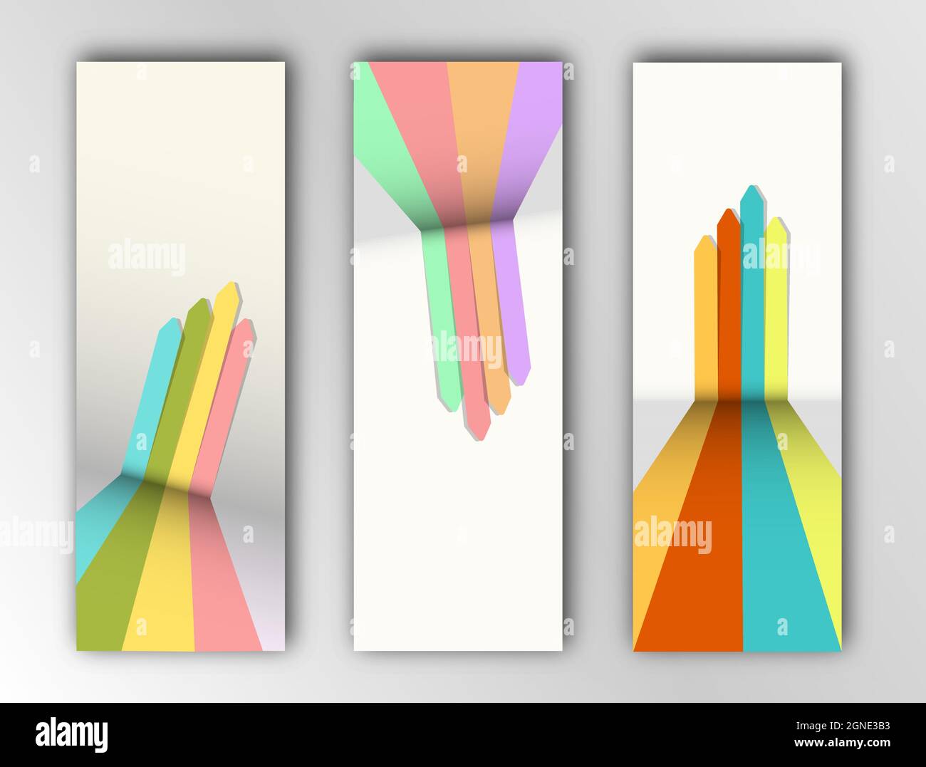 Set arrows of infographics. Colored arrows of different lengths for ...