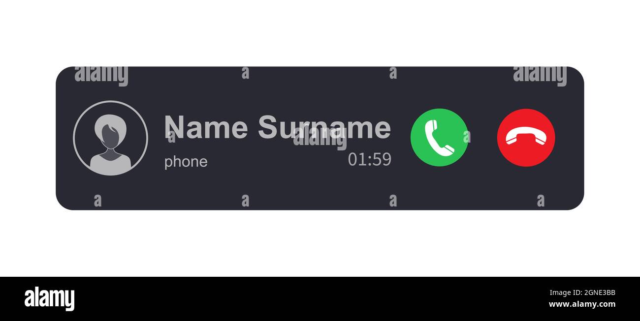 Template for the incoming call screen with icons. Smartphone interface ...