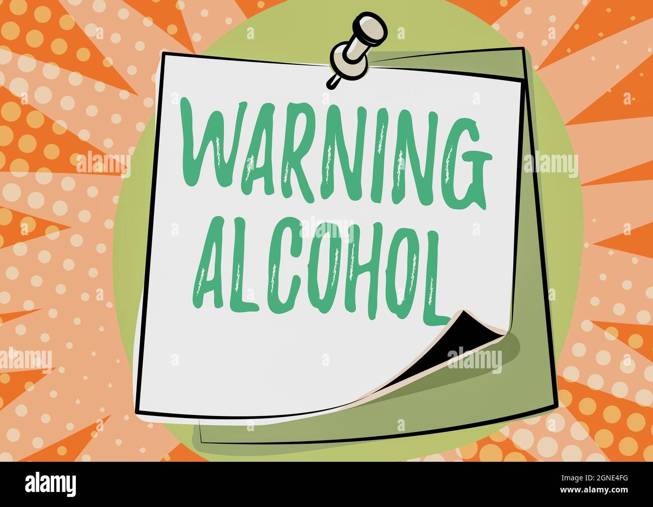 Text caption presenting Warning Alcohol. Business concept messages ...