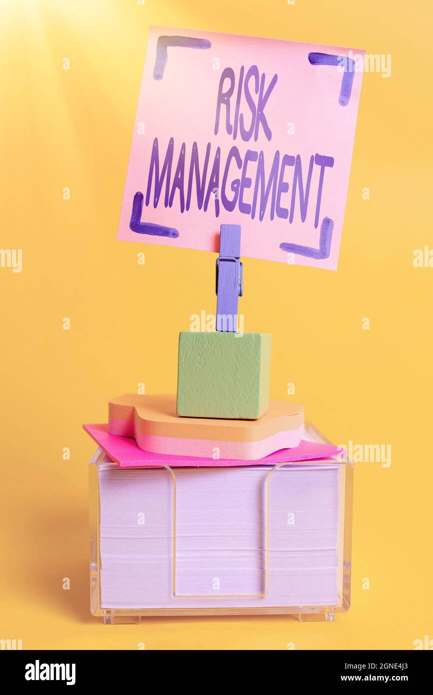 Text sign showing Risk Management. Business approach evaluation of ...