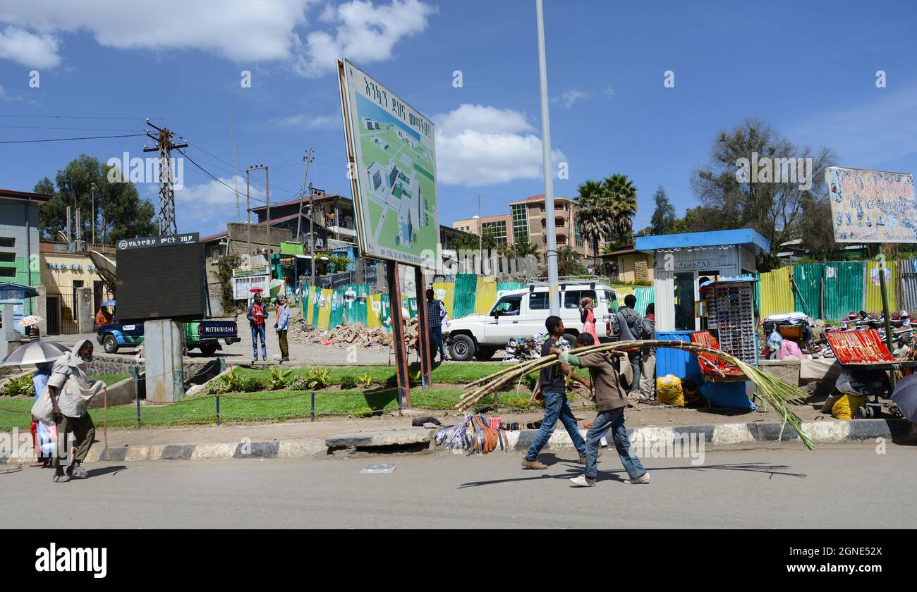 A small Ethiopian town in the highlands north of Desse, Ethiopia Stock ...