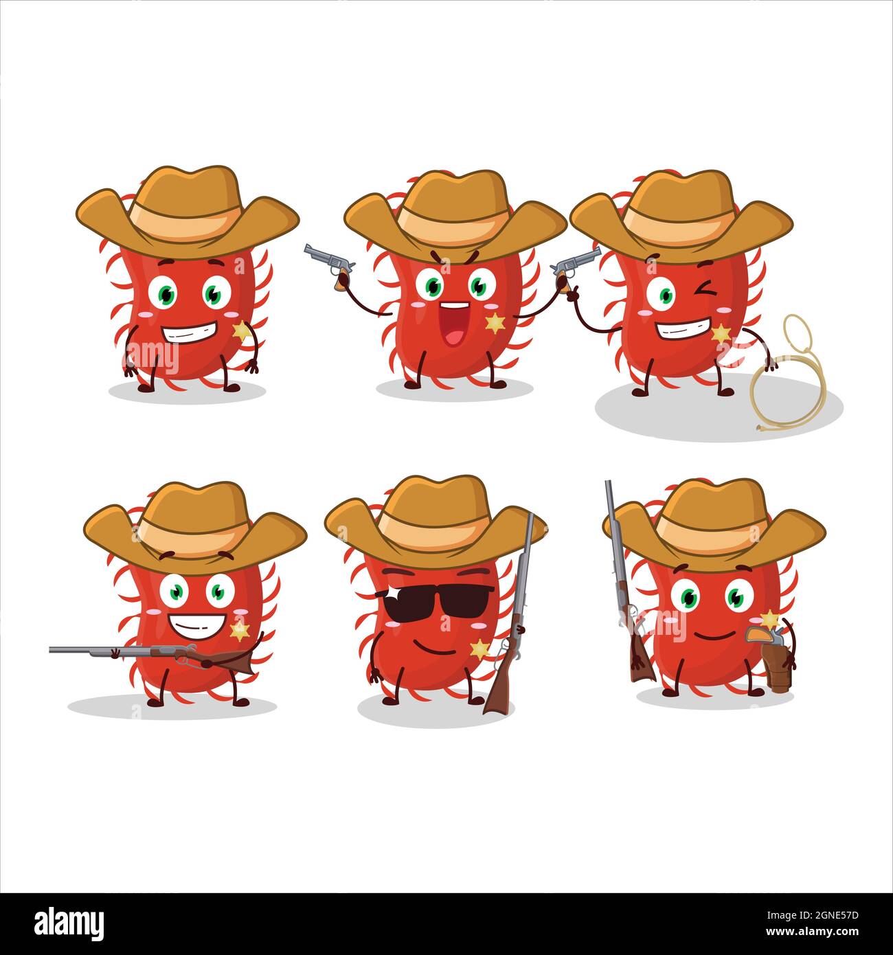 Cool cowboy picornaviridae cartoon character with a cute hat. Vector ...
