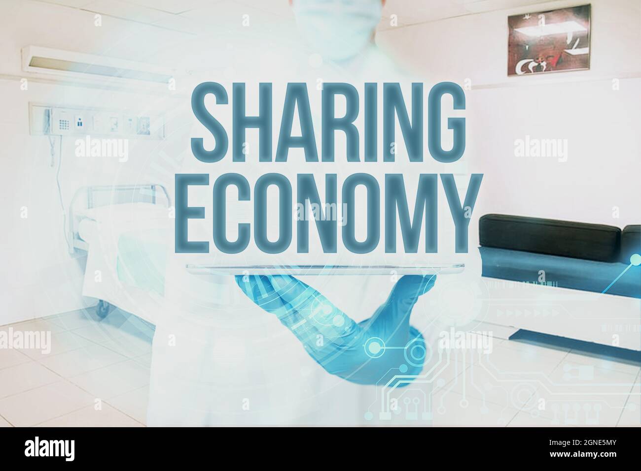 Hand writing sign Sharing Economy, Business idea economic model based ...