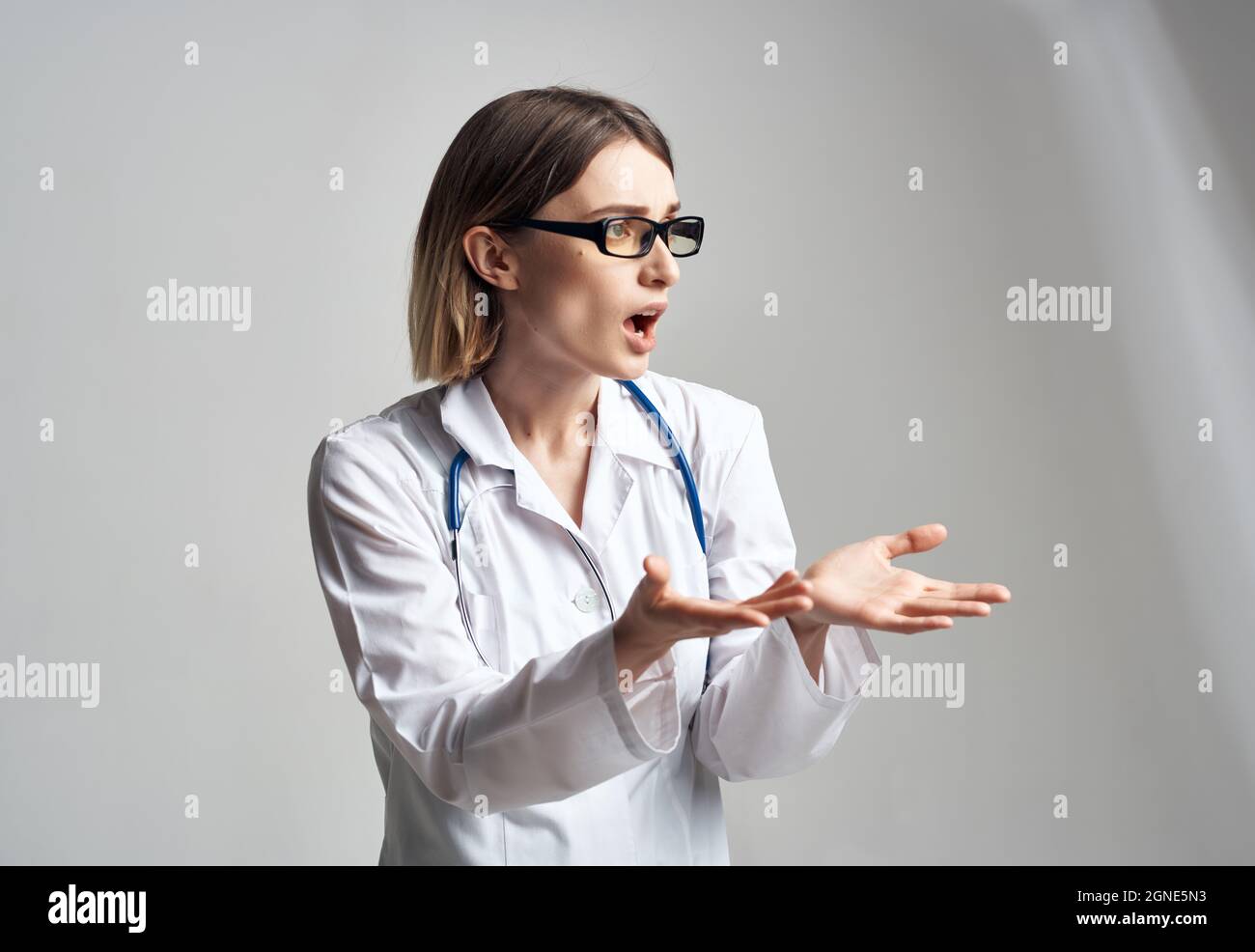 nurse in a white robe health care Professional Stock Photo - Alamy