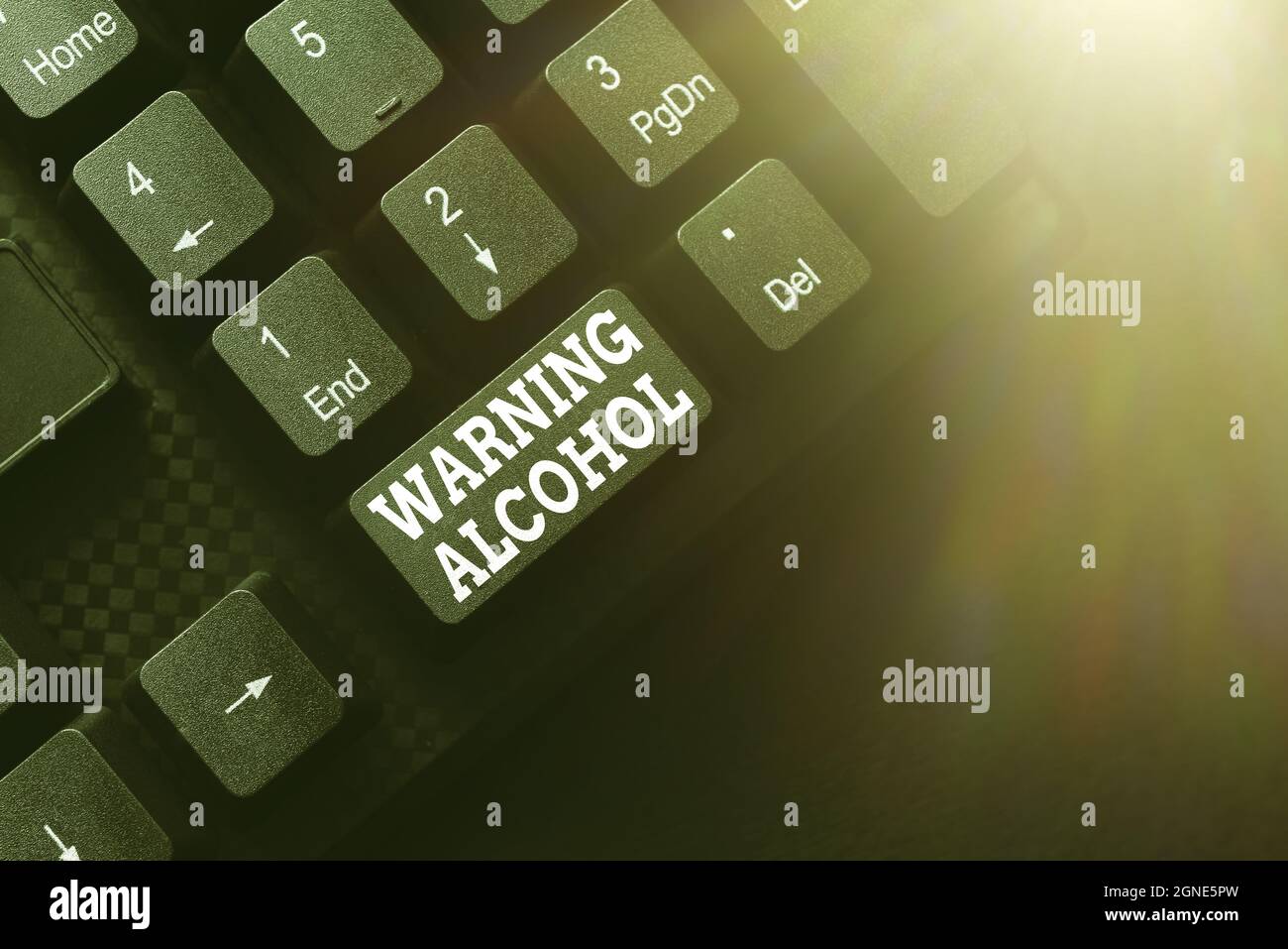 Sign displaying Warning Alcohol. Business approach messages appear on ...