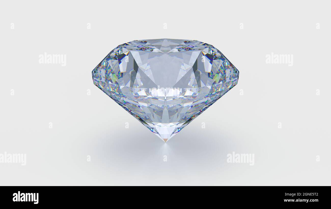 Large Clear shiny Diamond isolated on white background. 3d render ...