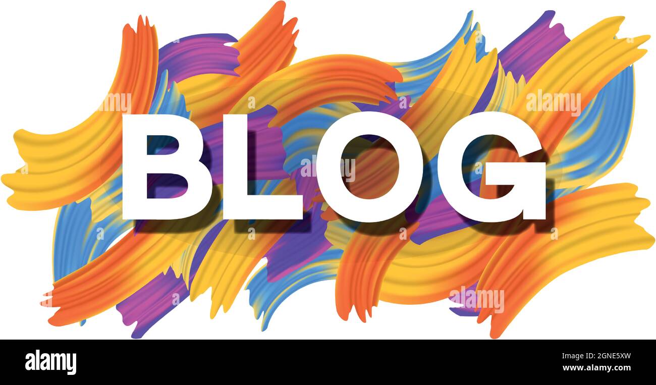 Stylish bright creative BLOG text on white background - Vector ...