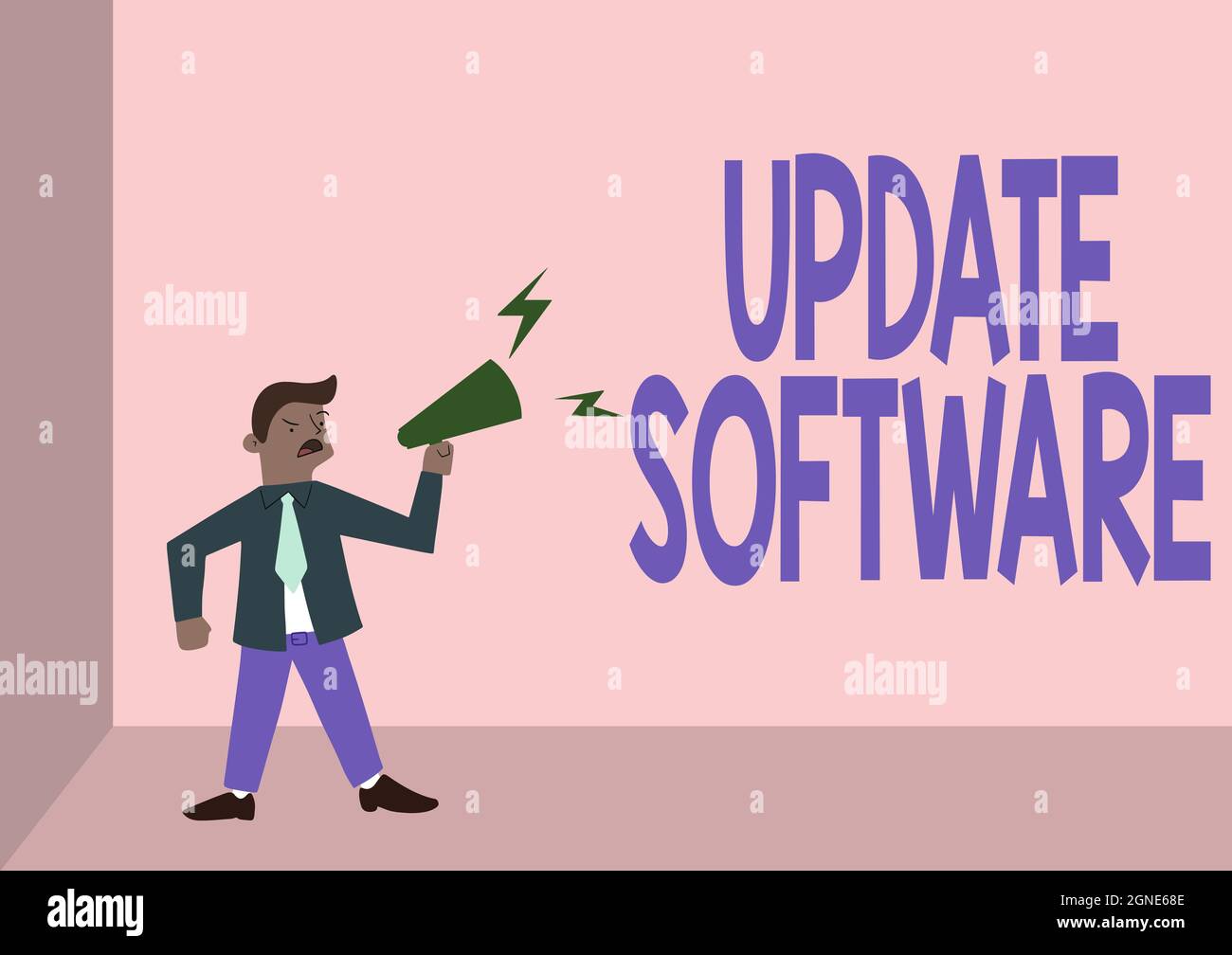 Conceptual caption Update Software. Concept meaning replacing program with a newer version of ...
