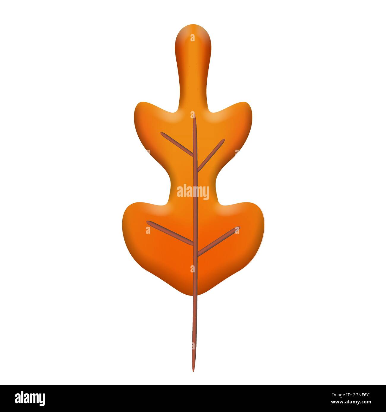 Autumn leave 3D. Fall leaf, minimal 3d render, plasticine, vector Stock ...