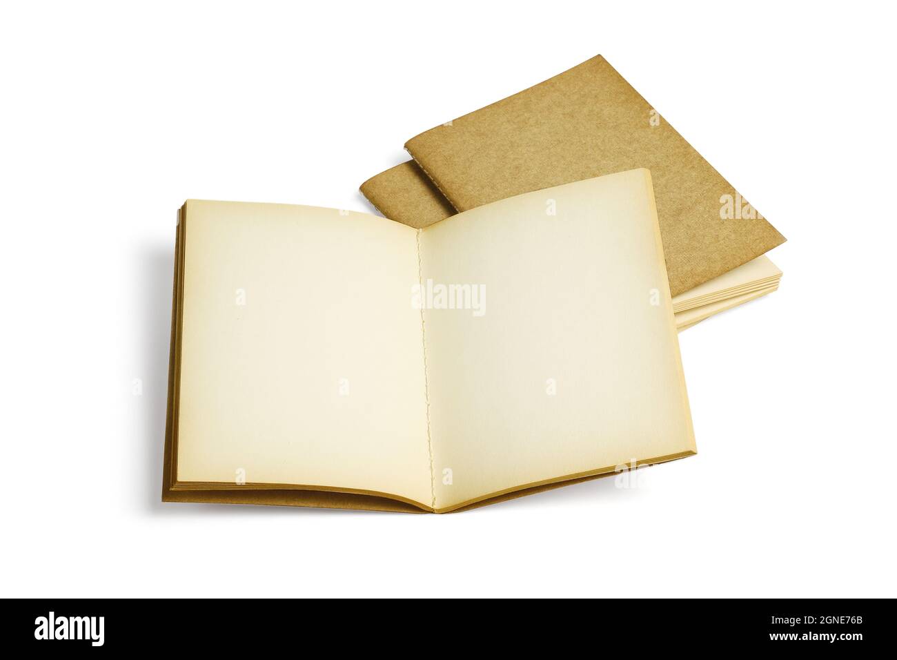 Three Old Note Books on White Background Stock Photo - Alamy