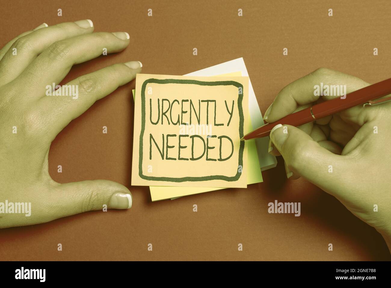 Conceptual caption Urgently Needed. Business showcase compelling or ...