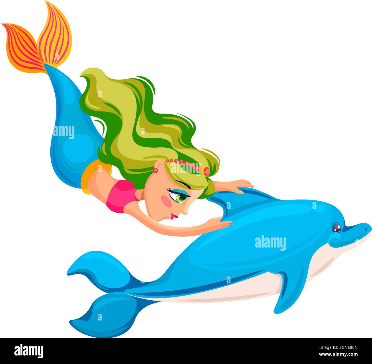 Princess with magic fish Stock Vector Images - Alamy