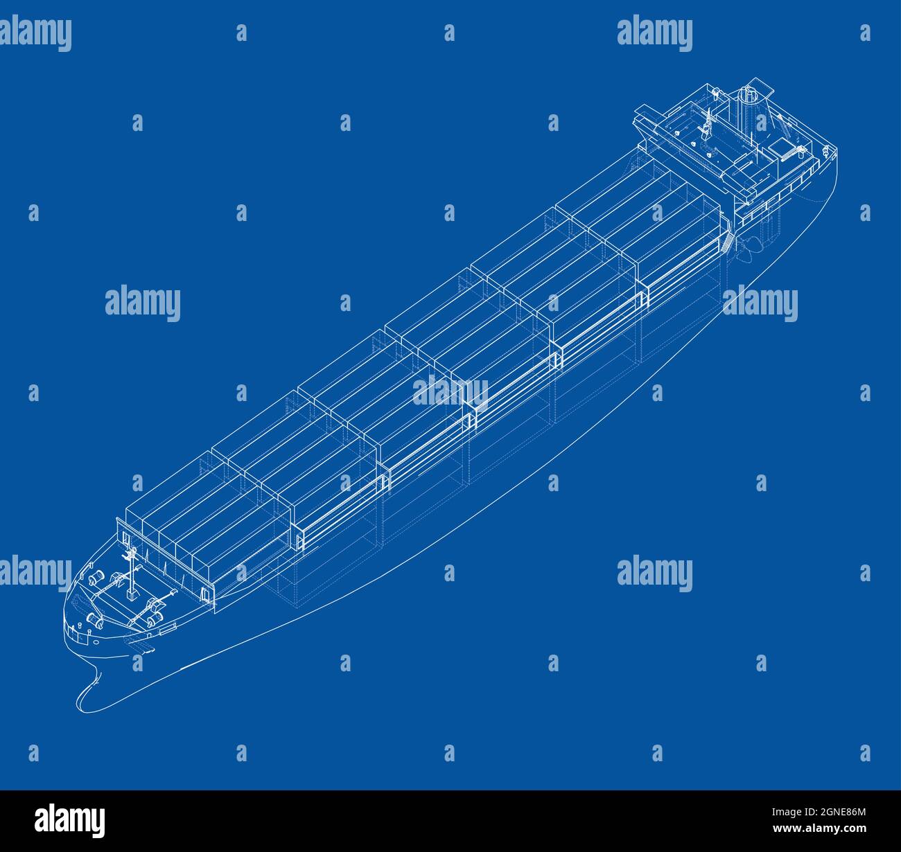 Cargo ship with containers. Vector Stock Vector Image & Art - Alamy