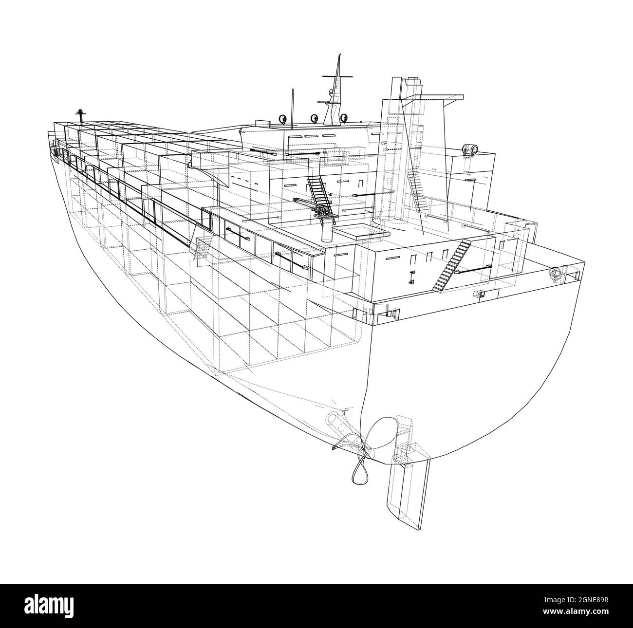 Ship carrying containers Stock Vector Images - Alamy