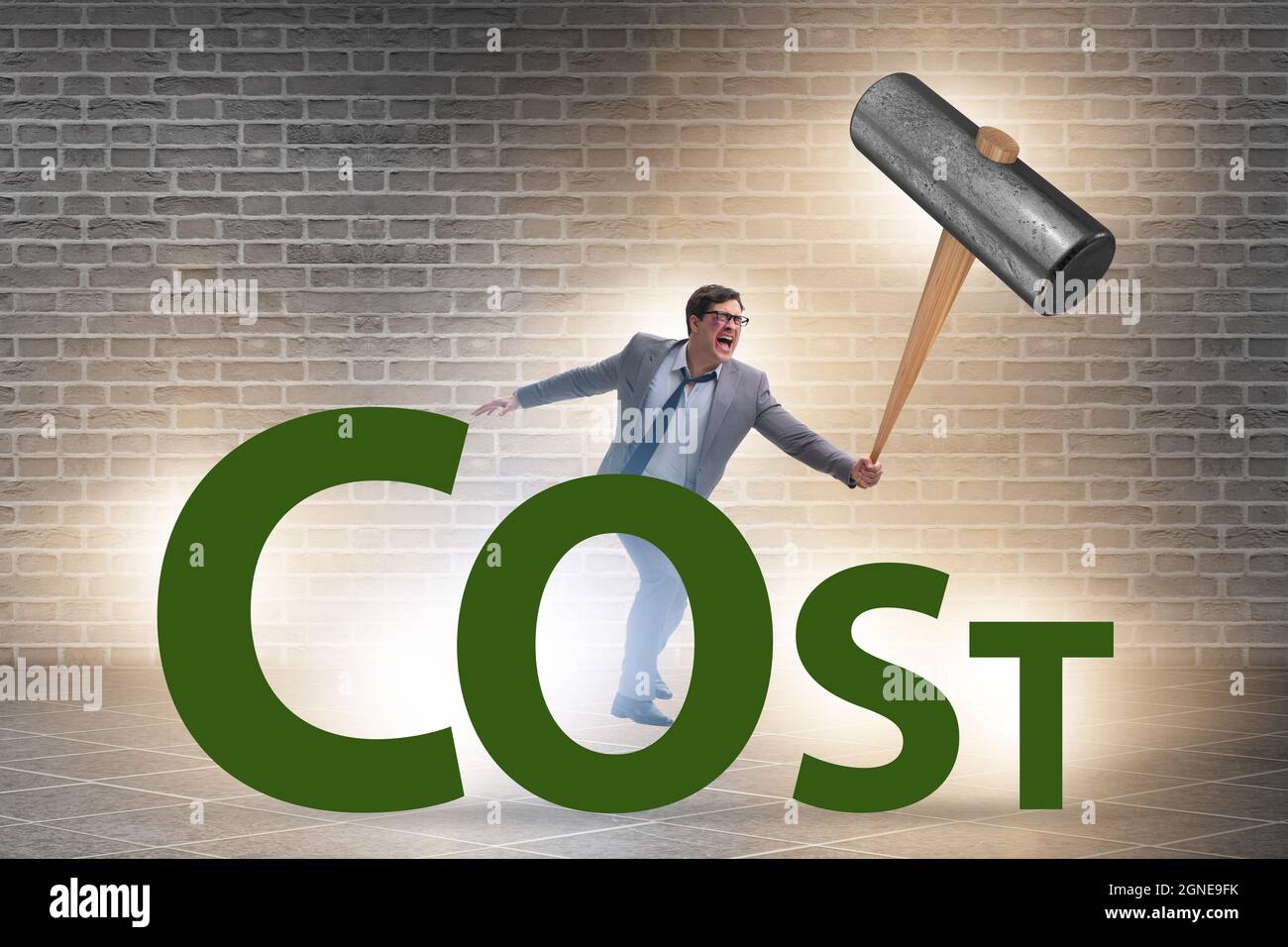 Cost optimisation concept with the falling costs Stock Photo - Alamy
