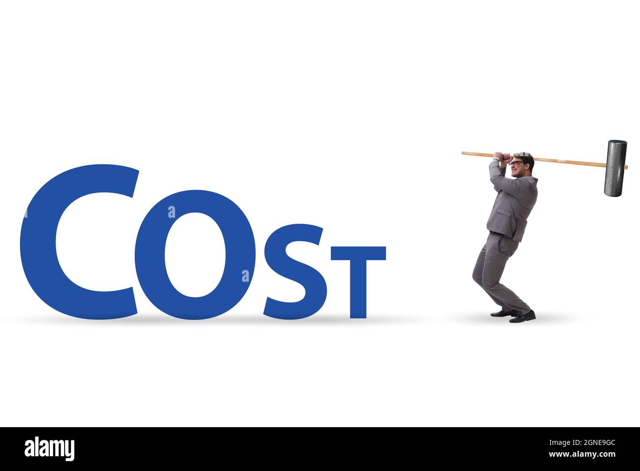 Cost optimisation concept with the falling costs Stock Photo - Alamy