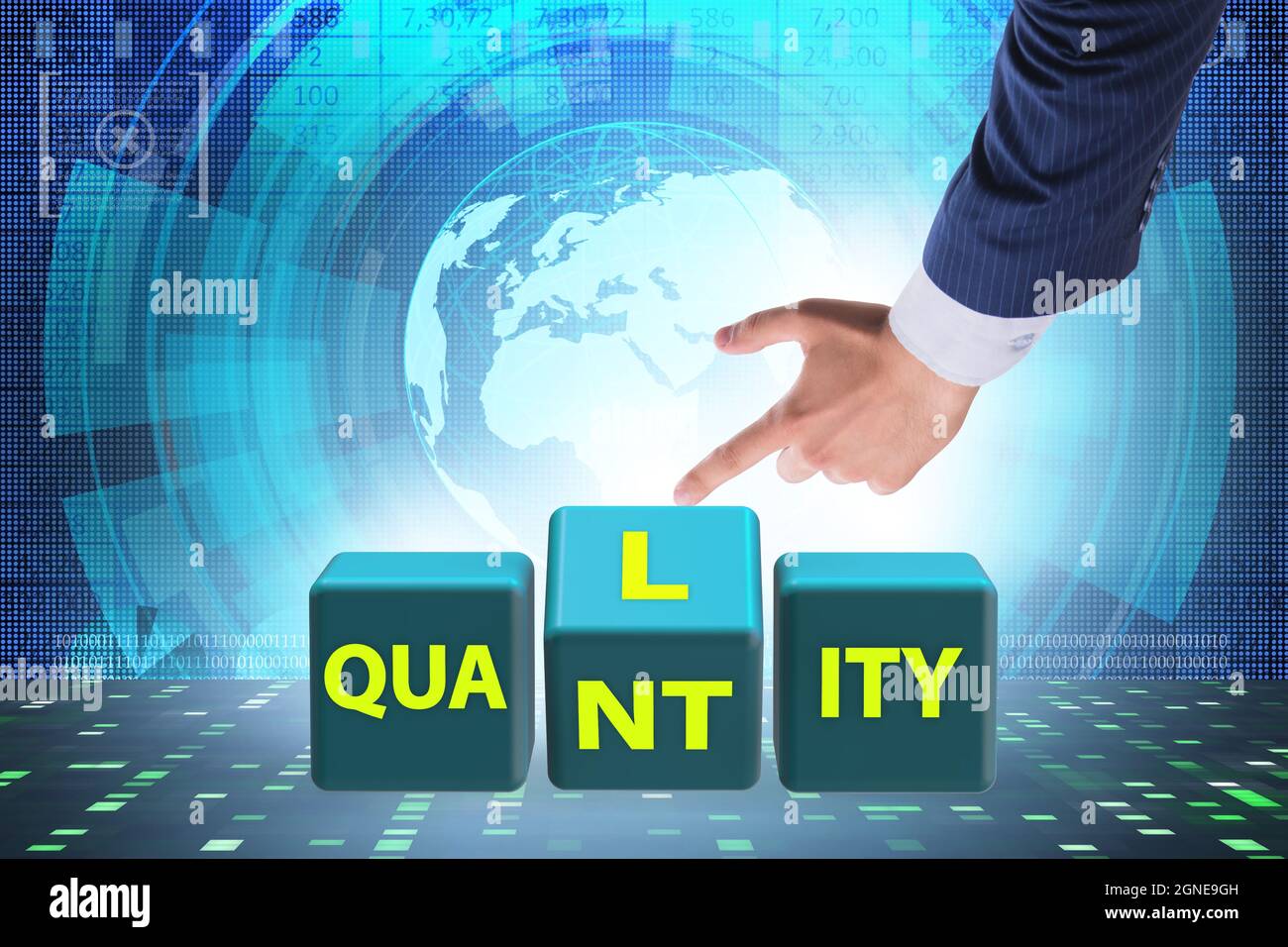 Dilemma of the quantity versus quality Stock Photo - Alamy