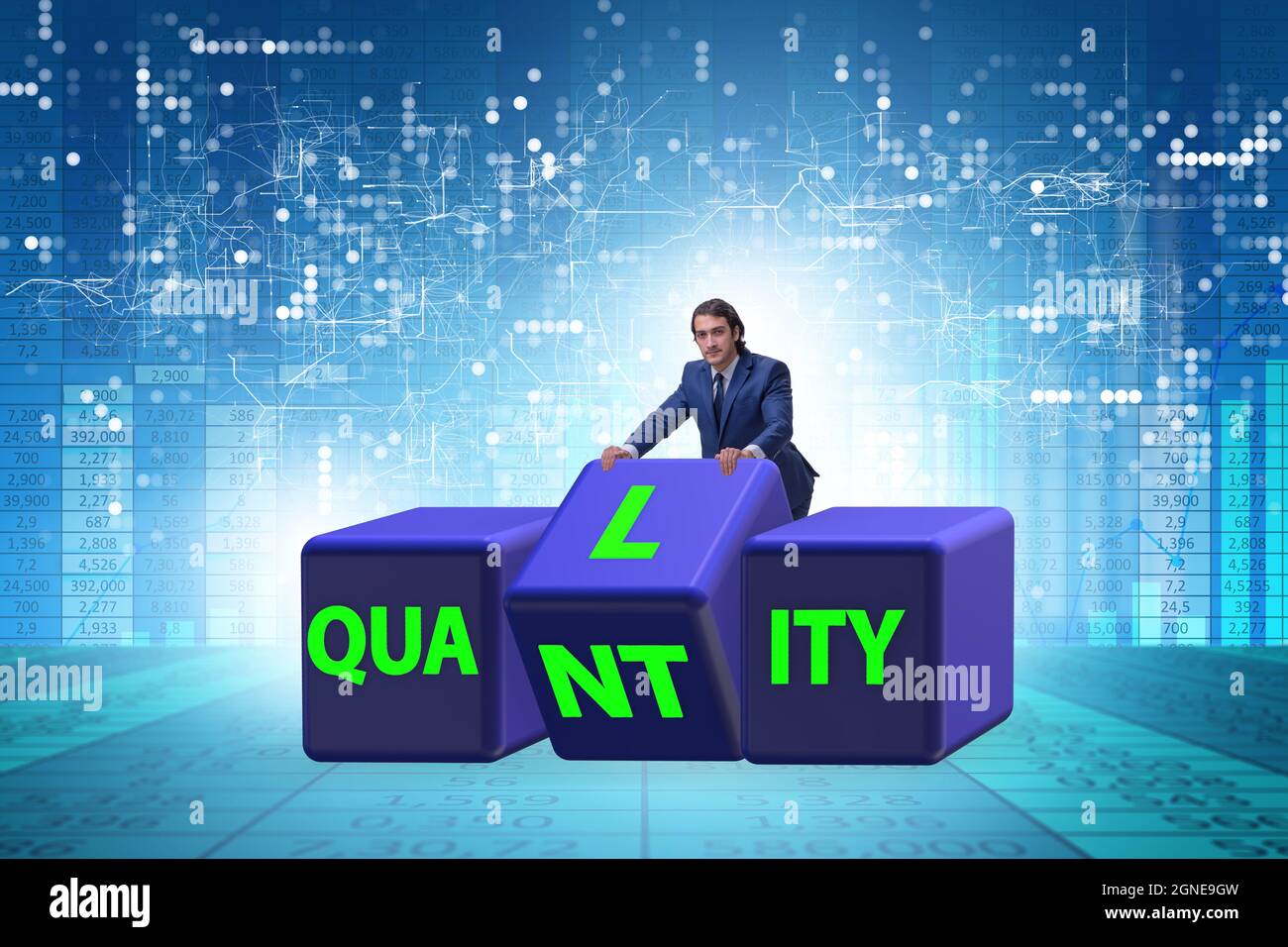Dilemma of the quantity versus quality Stock Photo - Alamy