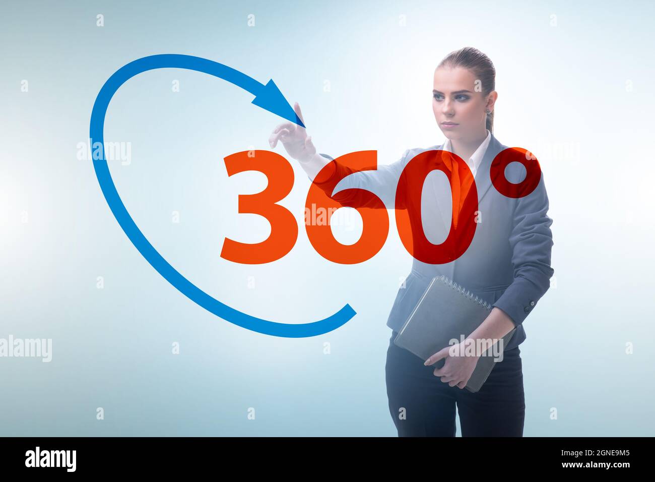 360 degree concept with the businesswoman Stock Photo - Alamy