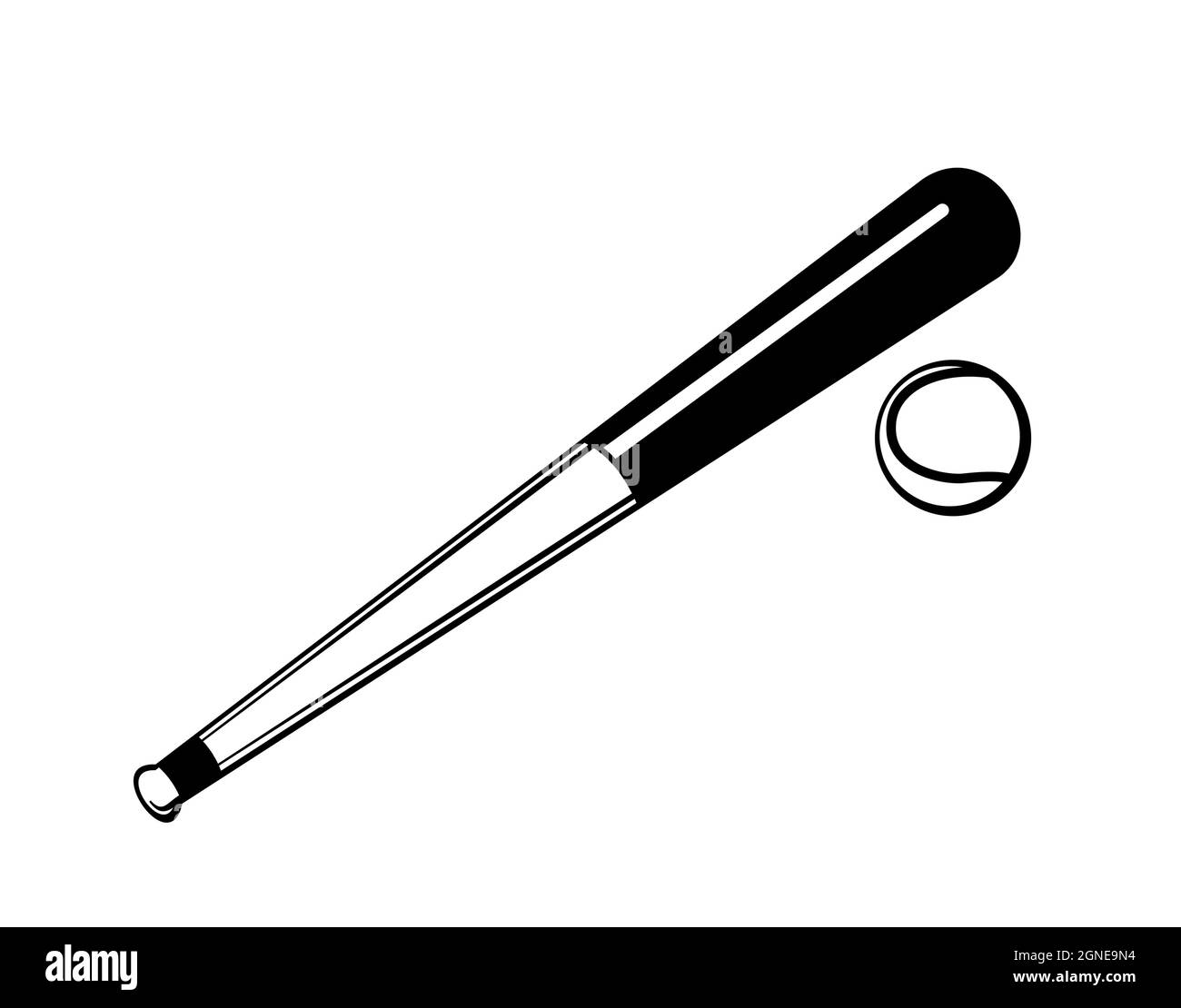 Illustration bat ball on Black and White Stock Photos & Images - Alamy