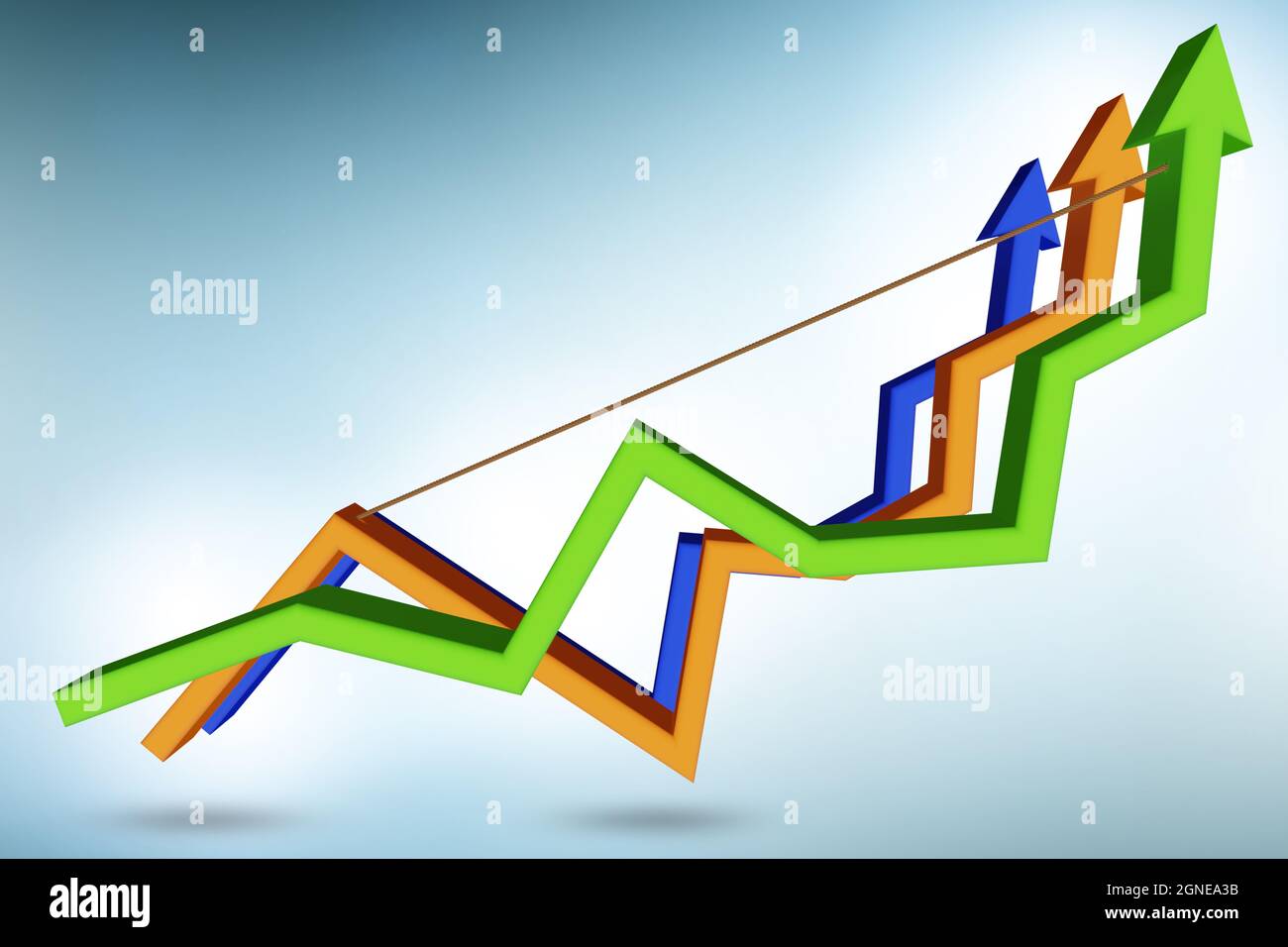 Concept of growth with the chart diagram Stock Photo - Alamy