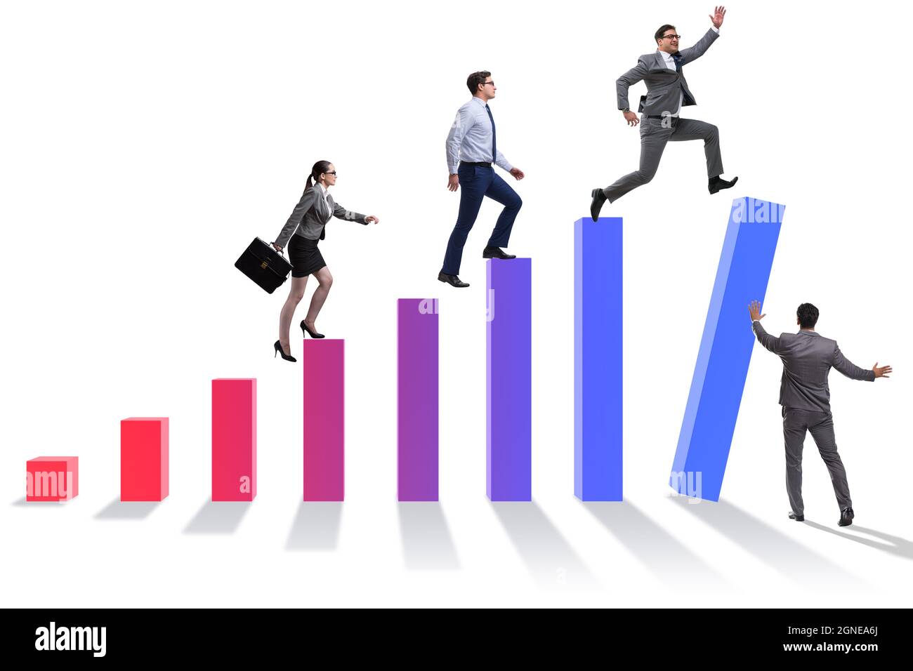 Business people supporting economic growth on the chart Stock Photo - Alamy