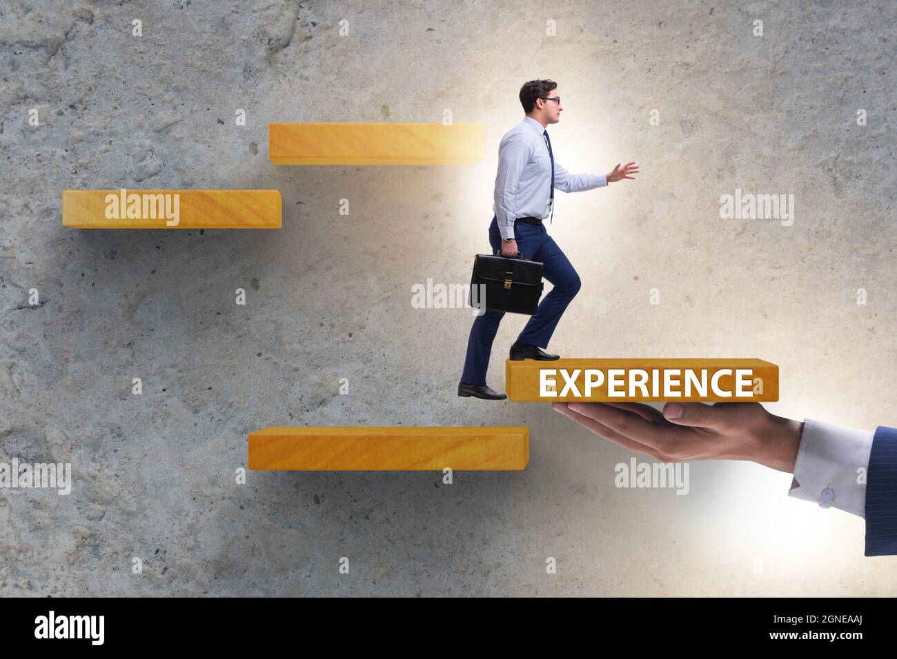 Experience business concept with the businessman Stock Photo - Alamy