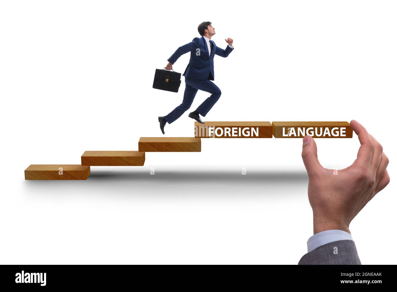 Foreign language concept with the steps Stock Photo - Alamy