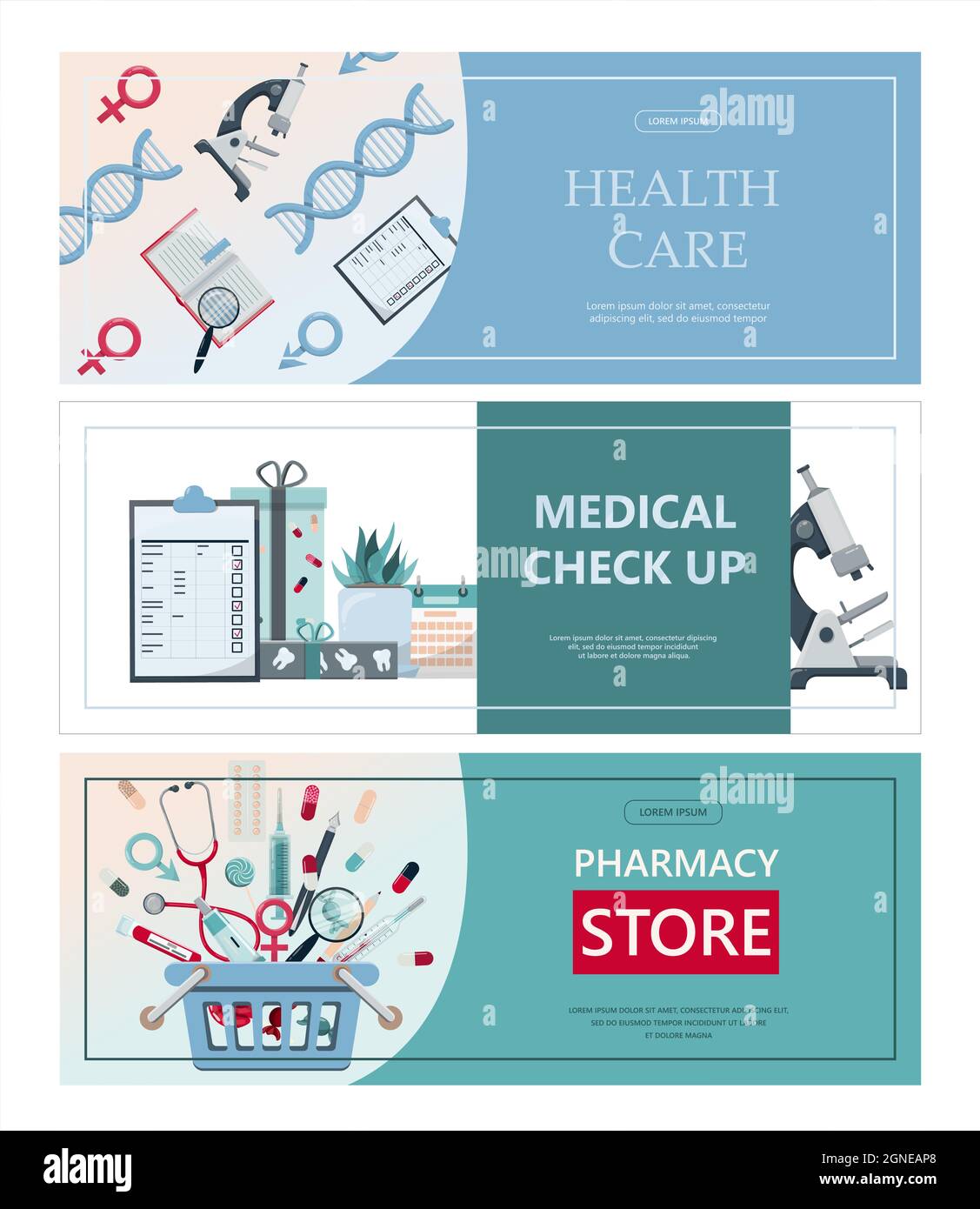 Vector medical banner. Pharmacy template for hospitals, advertising ...