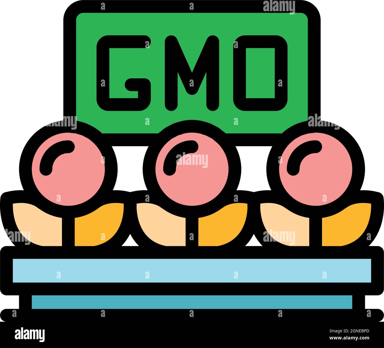 Gmo plants icon. Outline gmo plants vector icon color flat isolated ...