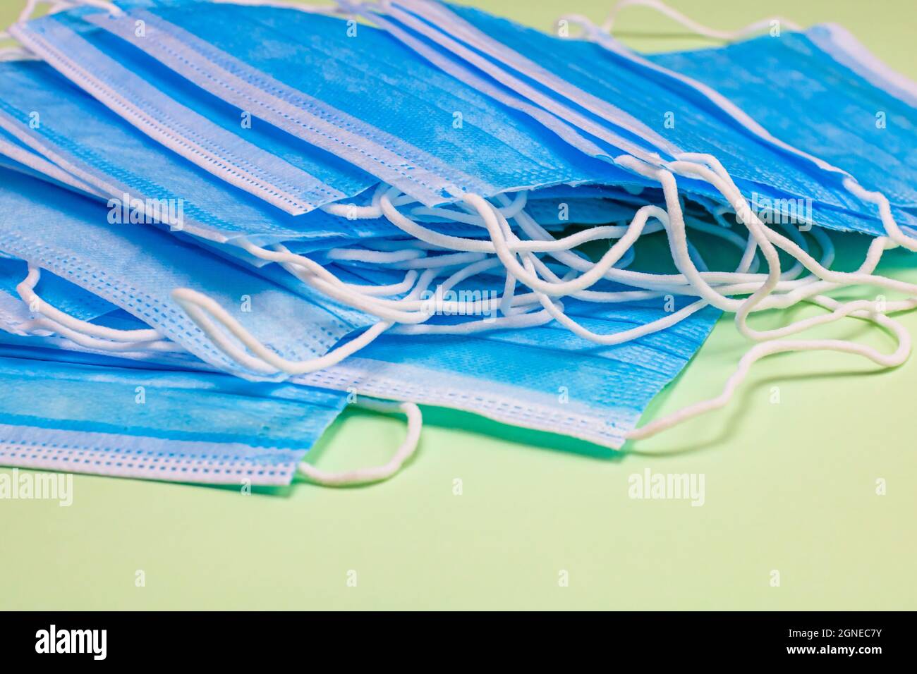 Close up and detail of medical hygienic mask, face protective surgical ...