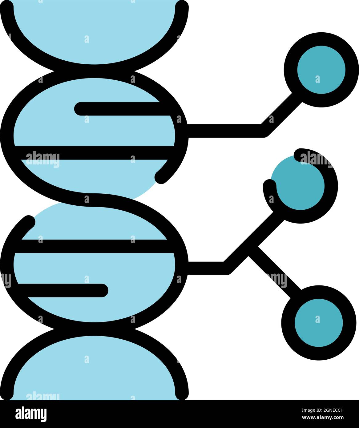 Dna genes modified icon. Outline dna genes modified vector icon color ...