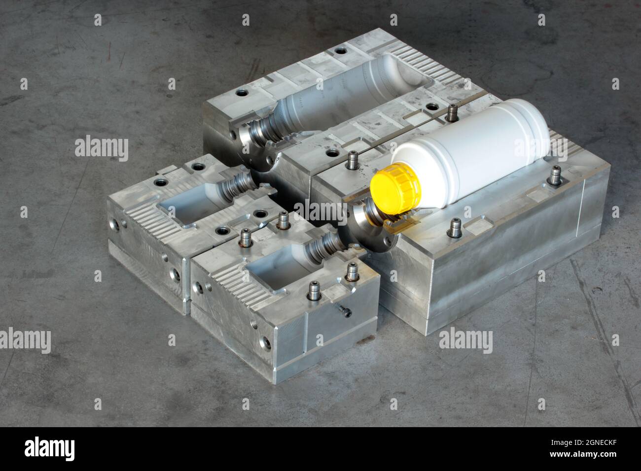 Plastic bottle manufacturing metal mold Stock Photo - Alamy