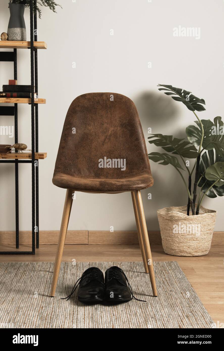 front view chair with interior plant. High quality and resolution ...