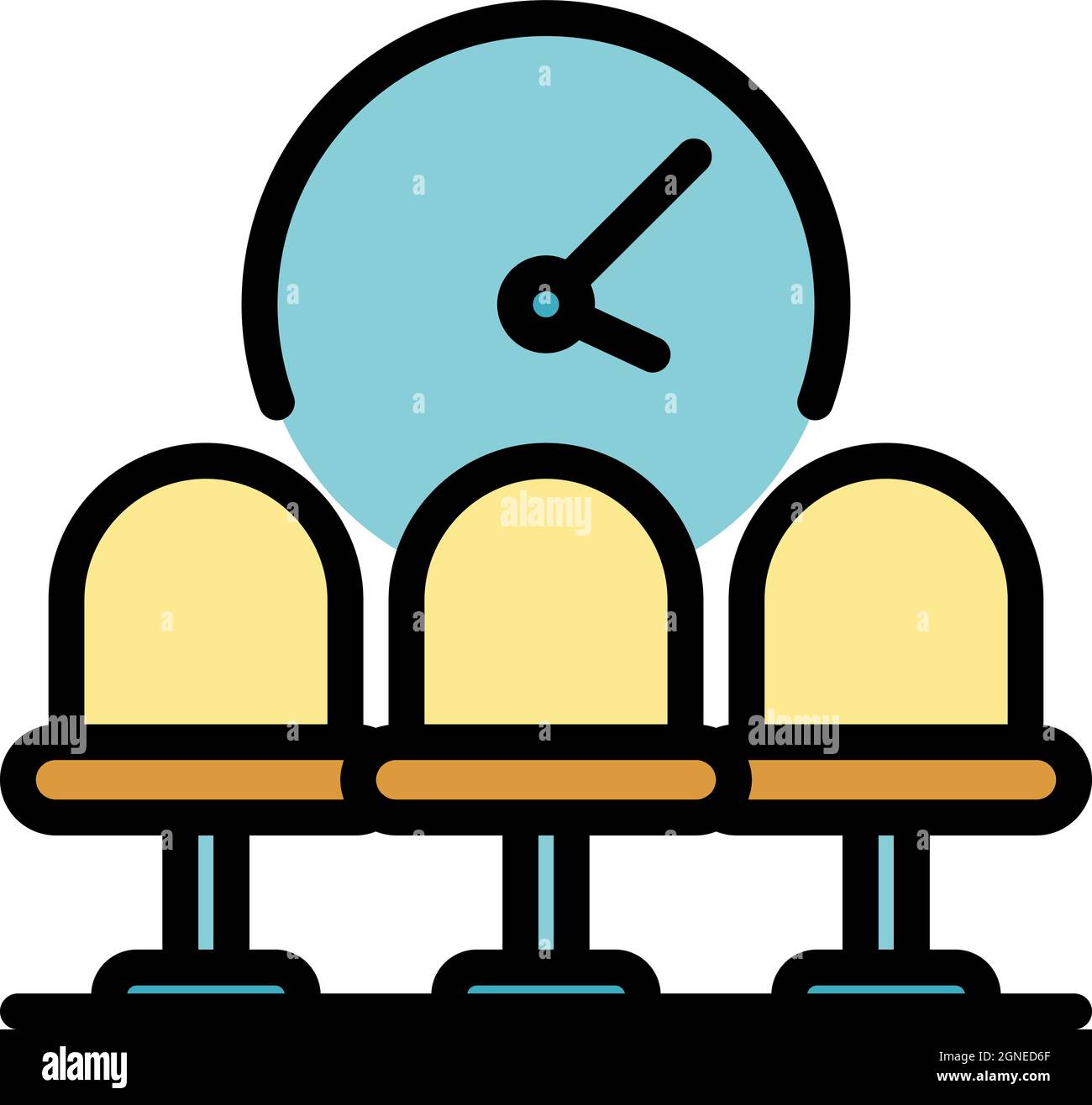 Waiting room icon. Outline waiting room vector icon color flat isolated Stock Vector Image & Art ...