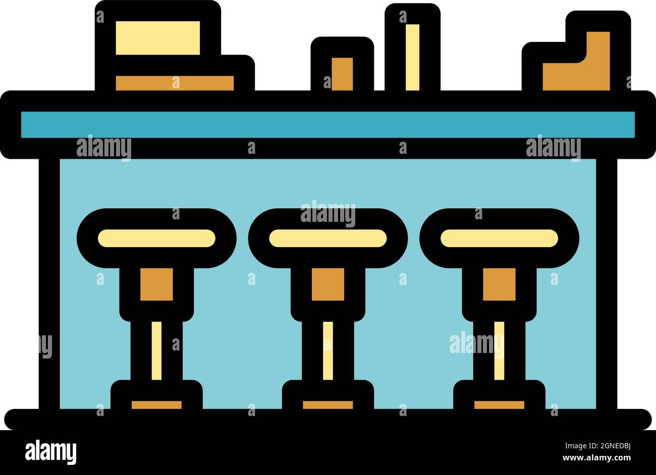 Bar counter icon. Outline bar counter vector icon color flat isolated ...