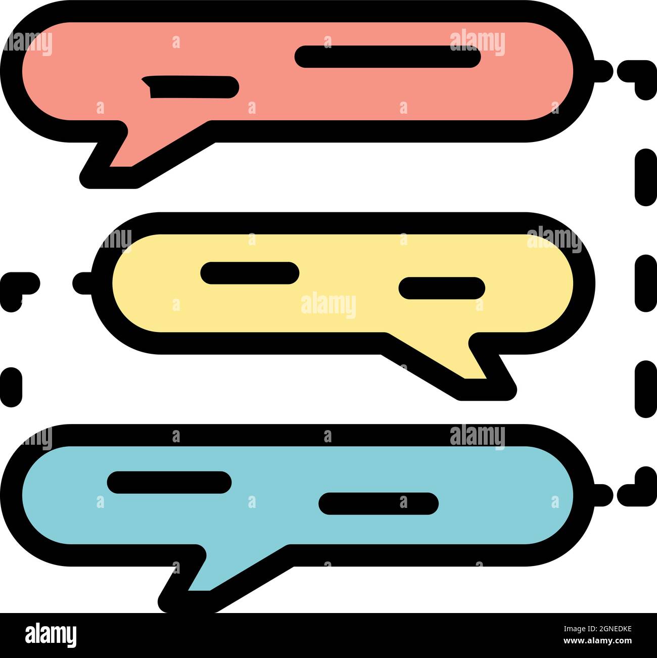 Chat interaction icon. Outline chat interaction vector icon color flat ...