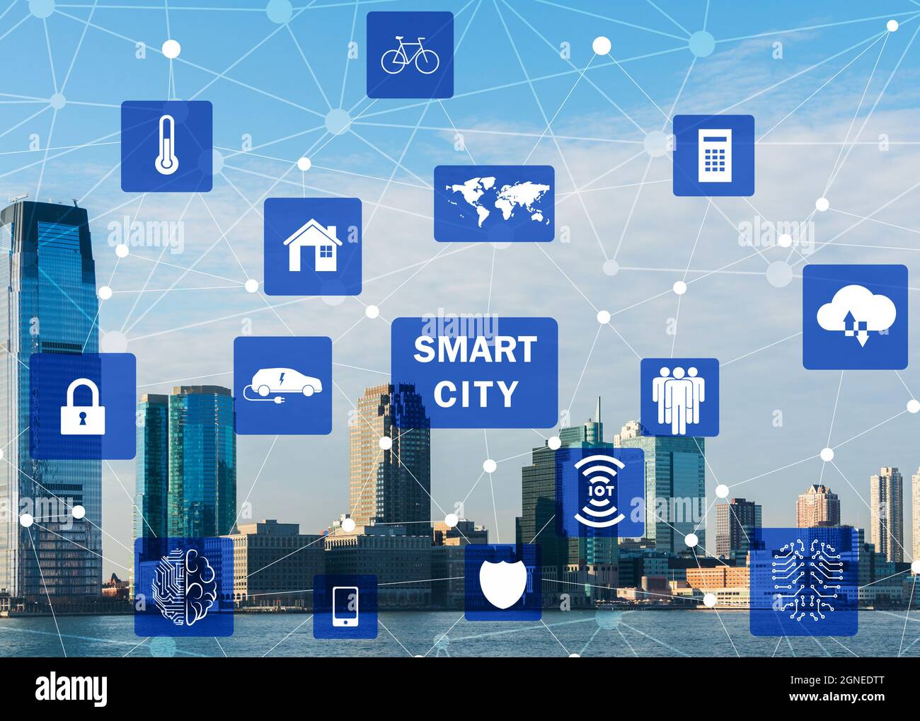 Concept of smart city and internet of the things Stock Photo - Alamy