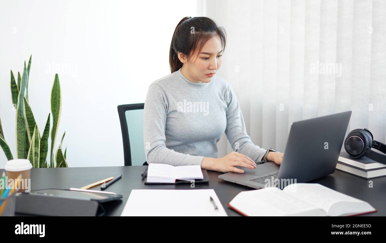 Office work concept a female secretary working on her duty about ...