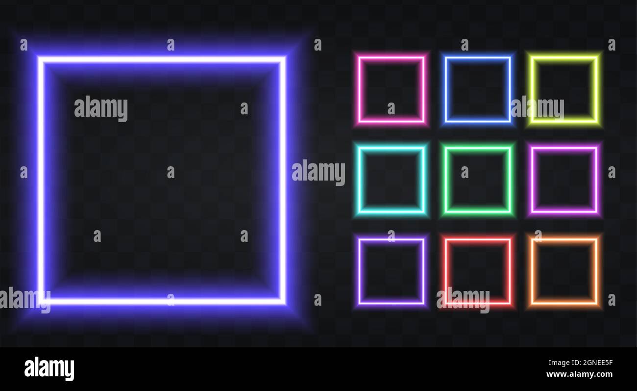 Neon light square Stock Vector Images - Alamy