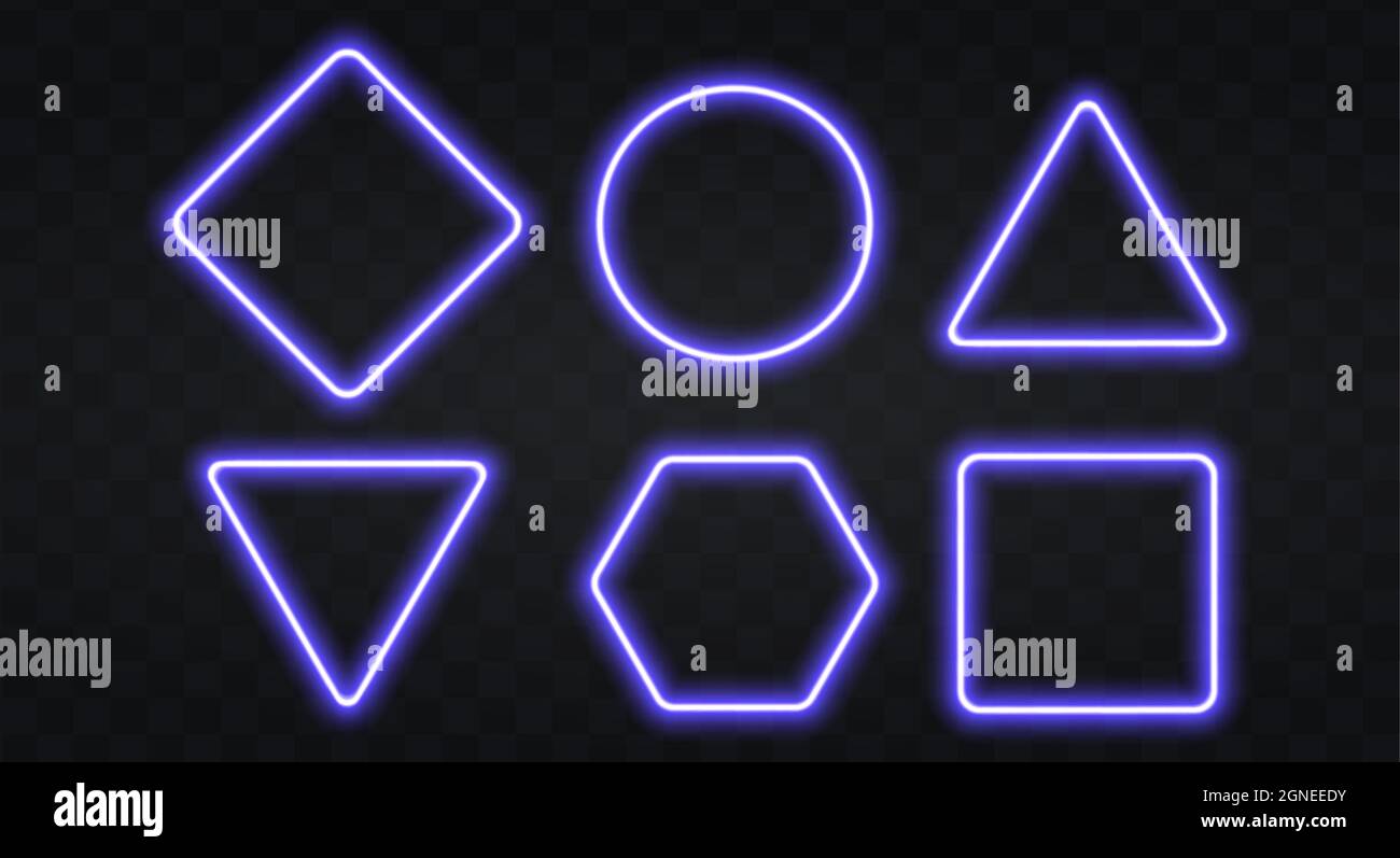 Transparent neon light frames Stock Vector Images - Alamy