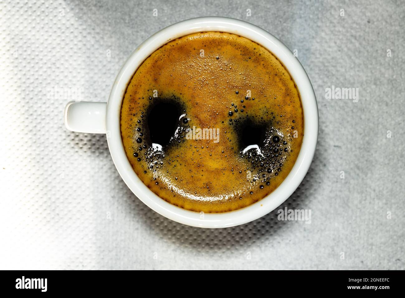 Cup of coffee detail. Espresso coffee close up Stock Photo - Alamy
