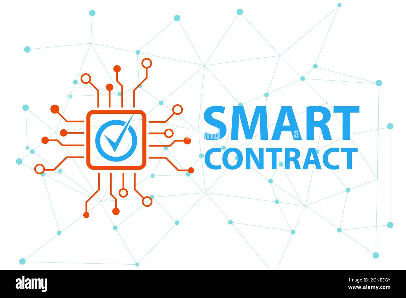Smart contract as the illustration of blockchain concept Stock Photo ...