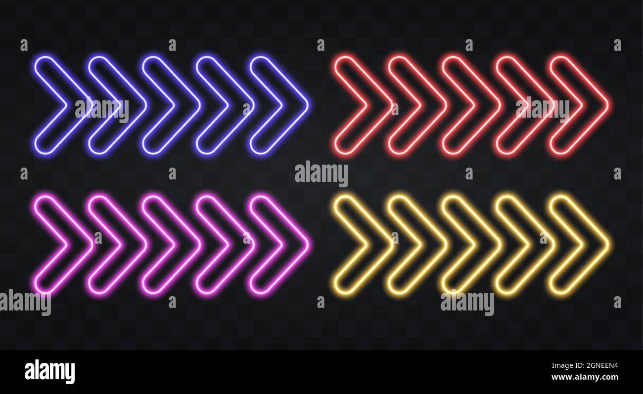 Neon arrow lamp wall sign Stock Vector Image & Art - Alamy