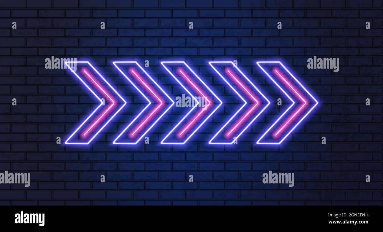 Neon arrow lamp wall sign Stock Vector Image & Art - Alamy