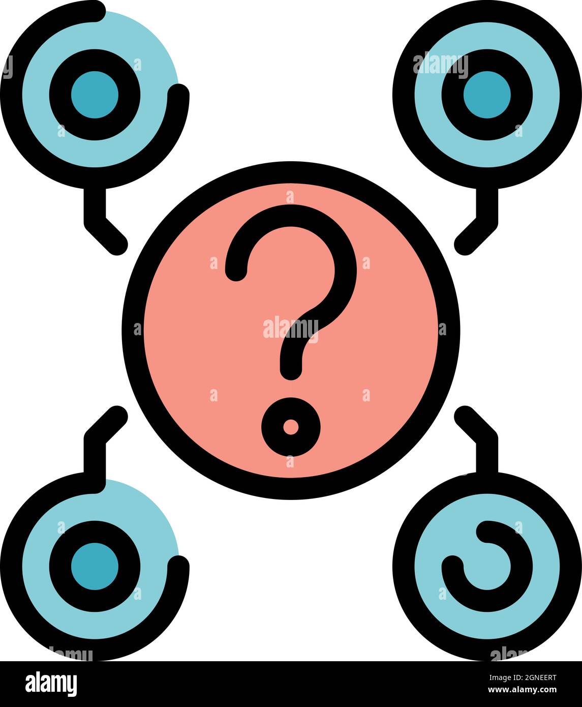 Question interaction icon. Outline question interaction vector icon ...