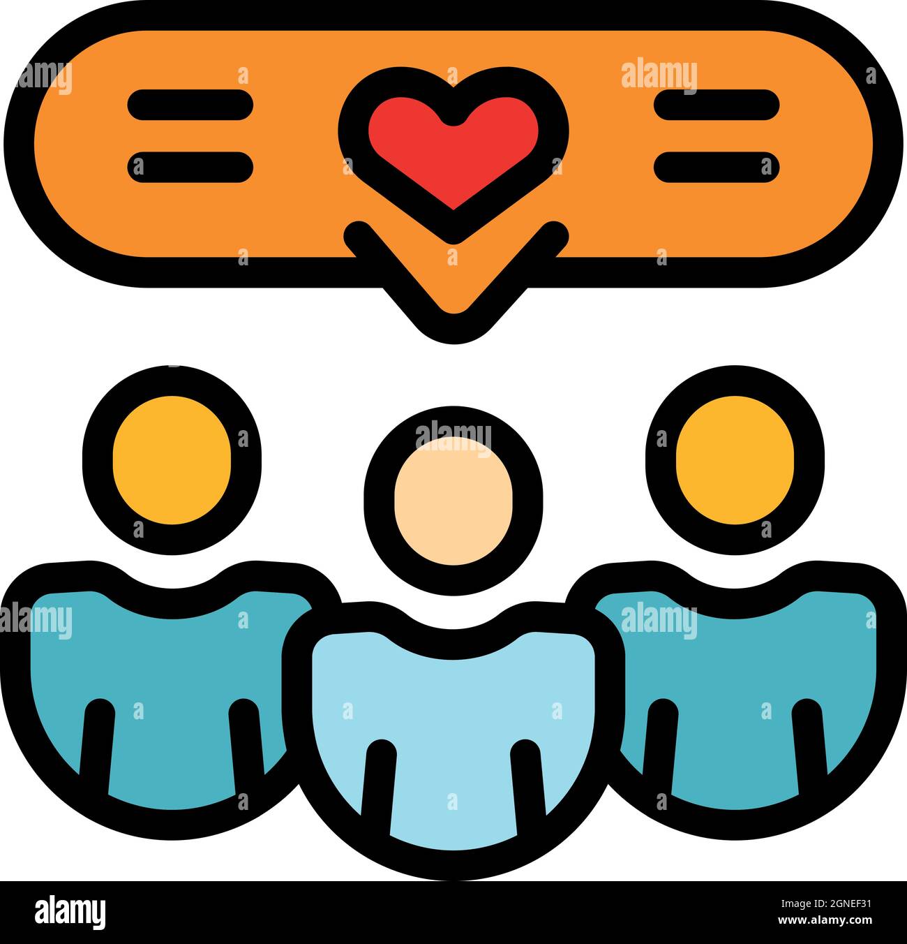 Group experience icon. Outline group experience vector icon color flat ...